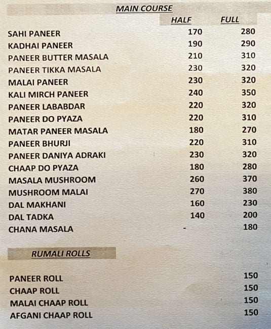 Menu at SHIVOHAM ATRANGI THE INDIAN CAFE & RESTAURANT, Meerut