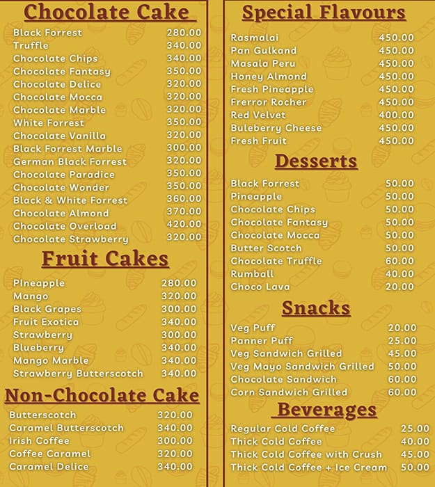 Menu of Cake Connection, Dhayari, Pune
