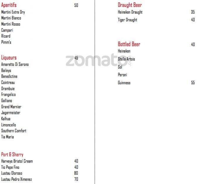 Menu at One On One pub & bar, Dubai