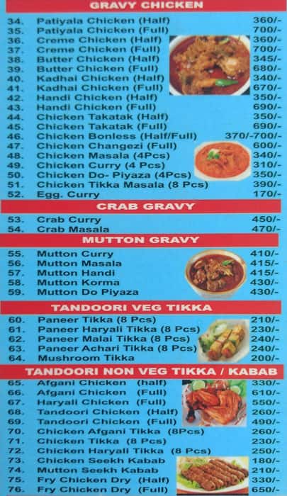 Menu at Mehak Restaurant, Delhi, Stall No 8