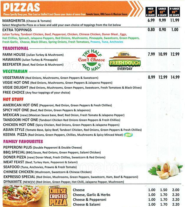 Expresso Pizza & Kebab House Menu - Zomato UK