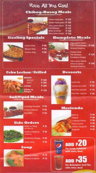 Chic Boy Menu, Menu for Chic Boy, Mall of Asia Complex (MOA), Pasay ...