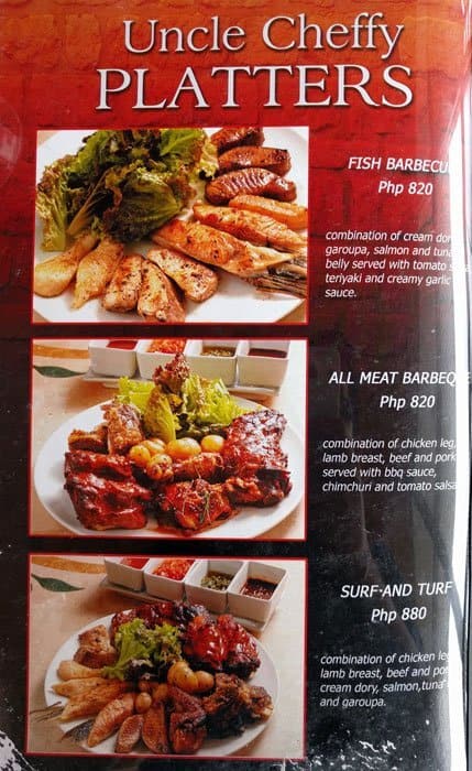 Menu at Uncle Cheffy BBQ, Tagaytay, Tagaytay Skyranch