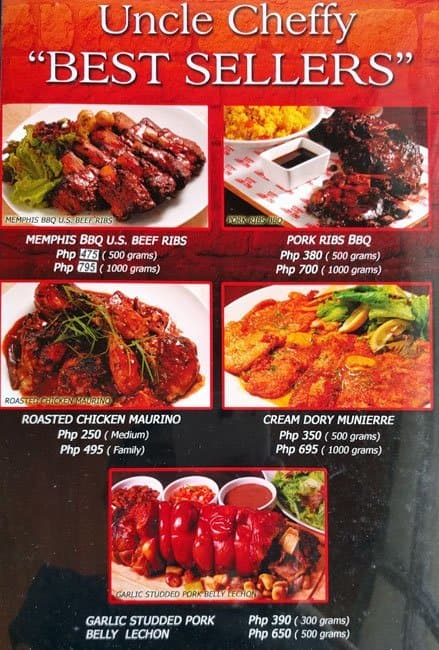 Menu at Uncle Cheffy BBQ, Tagaytay, Tagaytay Skyranch