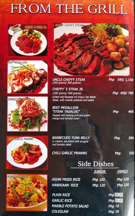 Menu at Uncle Cheffy BBQ, Tagaytay, Tagaytay Skyranch