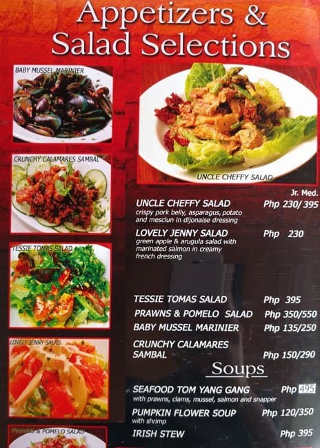 Menu at Uncle Cheffy BBQ, Tagaytay, Tagaytay Skyranch