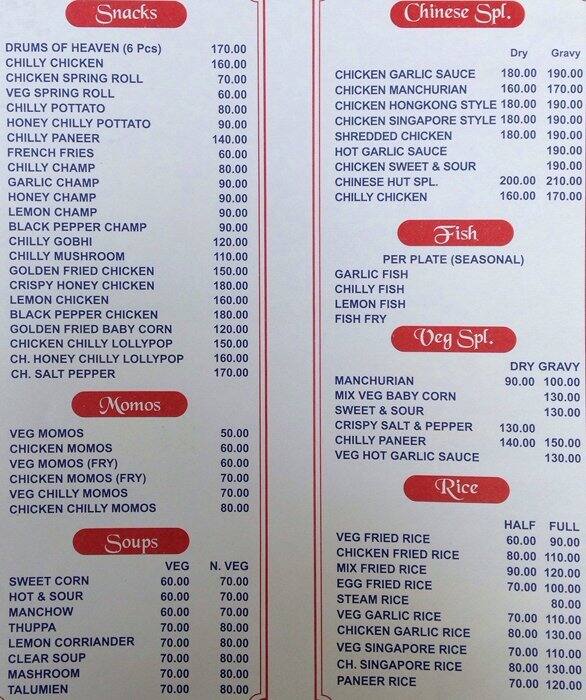 Chinese Hut Menu, Menu for Chinese Hut, Lajpat Nagar 1, New Delhi - Zomato