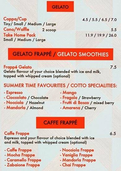 Menu at Cotto pub & bar, Prospect, 112 Prospect Rd