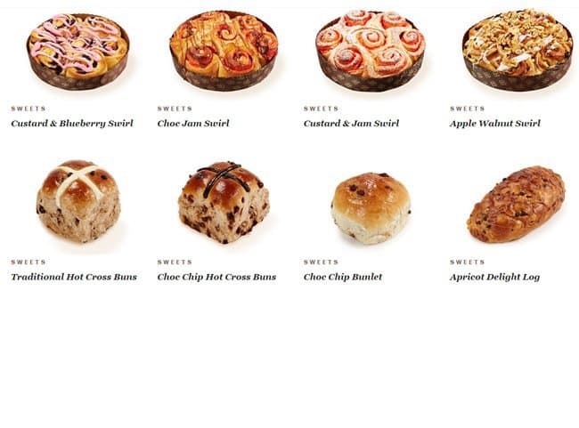 Menu at Bakers Delight restaurant, Adelaide, 2/1 Leigh St