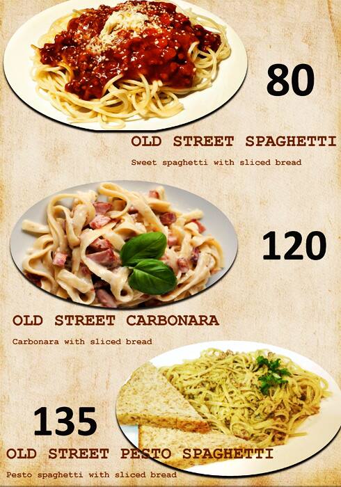 Menu at Old Street Cafe, Lapu-Lapu City, D.Macapagal Highway