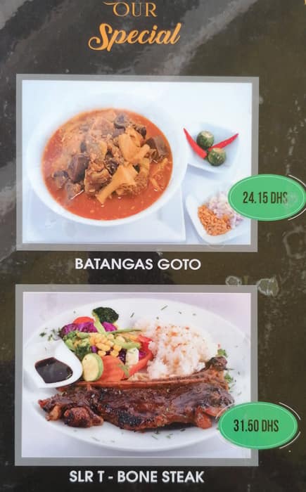 Menu at Special Lomi Restaurant, Abu Dhabi