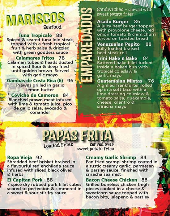 Menu at Magic Bus - Latino Street Grill restaurant, Pretoria