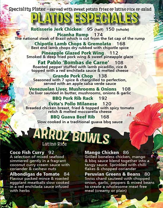 Menu at Magic Bus - Latino Street Grill restaurant, Pretoria