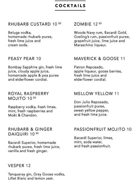 Menu at Eclipse pub & bar, London, 158 Old Brompton Rd