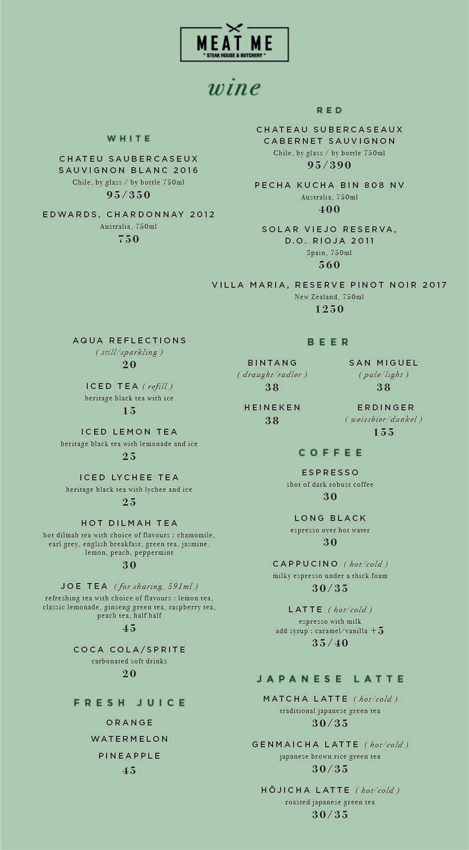 Menu at Meat Me Steakhouse and Butchery, Kemang, South Jakarta, Jl ...