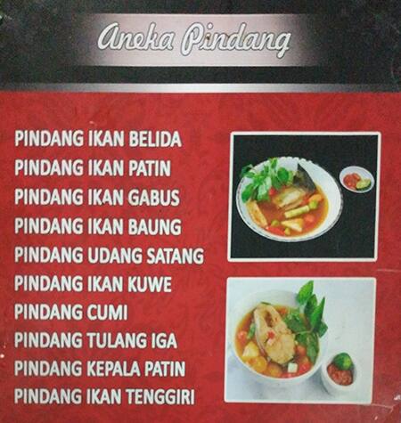 Menu at SARI SANJAYA restaurant, Tangerang, Jl. Boulevard Raya Bintaro Jaya