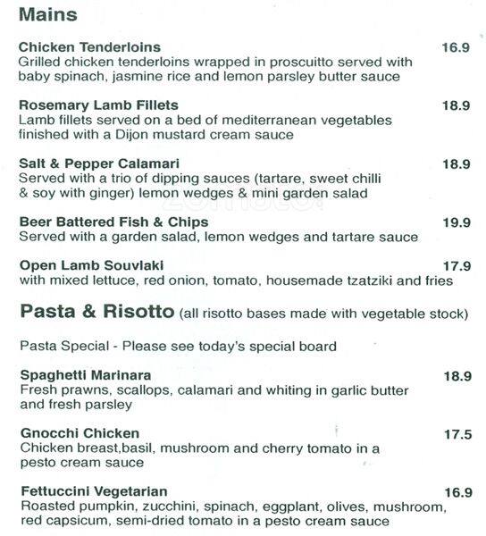 Menu at The Velvet Bar, Port Melbourne, 331 Bay St