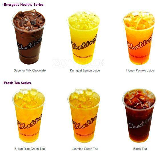 Menu at Chatime cafe, Burnaby, Kingsway