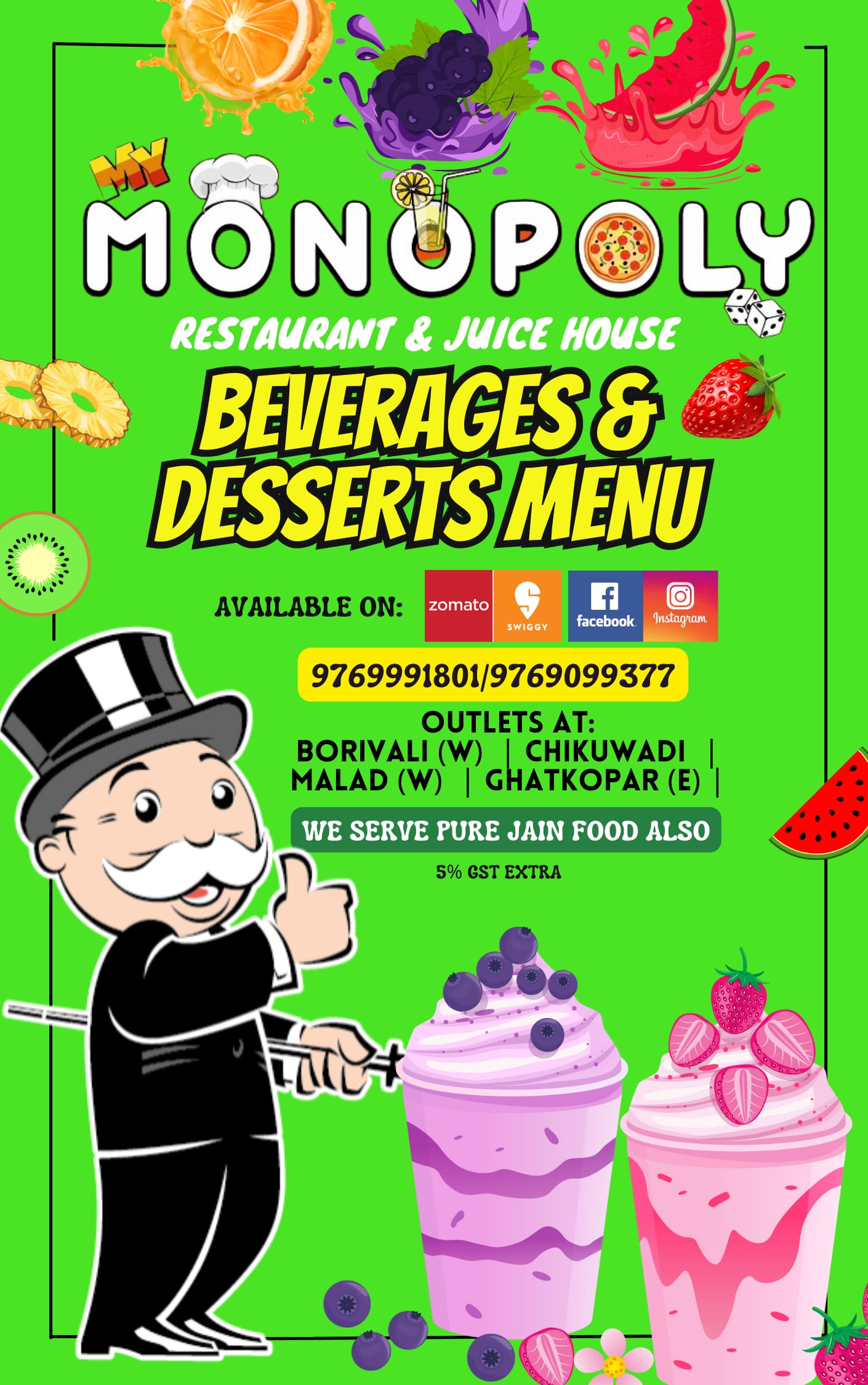 Menu of Monopoly, Borivali West, Mumbai
