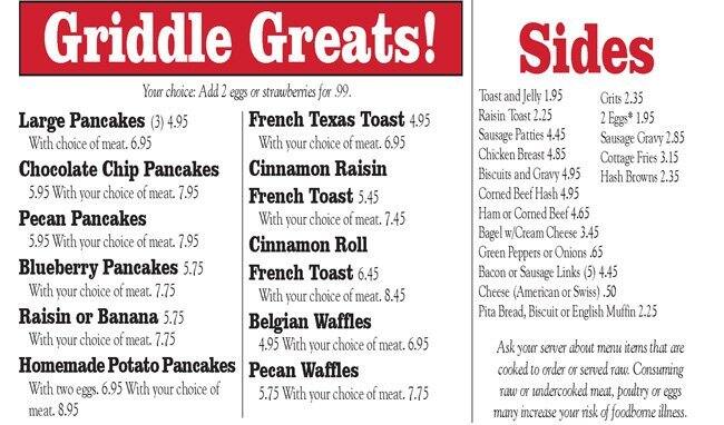 Menu at Mt. Clemens Grill restaurant, Mount Clemens