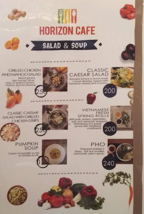 Menu at Horizon Cafe - Hotel 101 Manila, Pasay