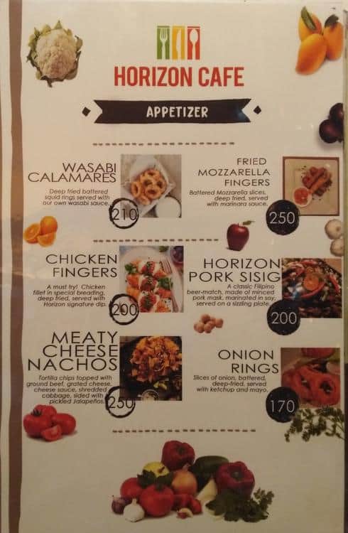 Menu at Horizon Cafe - Hotel 101 Manila, Pasay