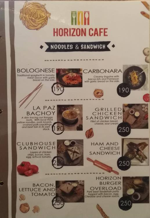 Menu at Horizon Cafe - Hotel 101 Manila, Pasay