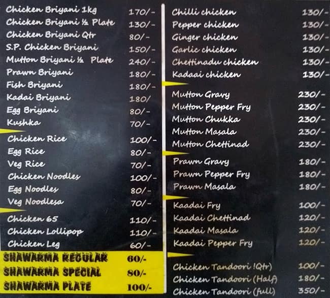 Menu at MR Tea kadai, Chennai, 36