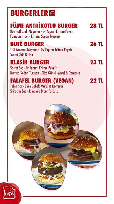Menu at Beşiktaş Büfe, Istanbul