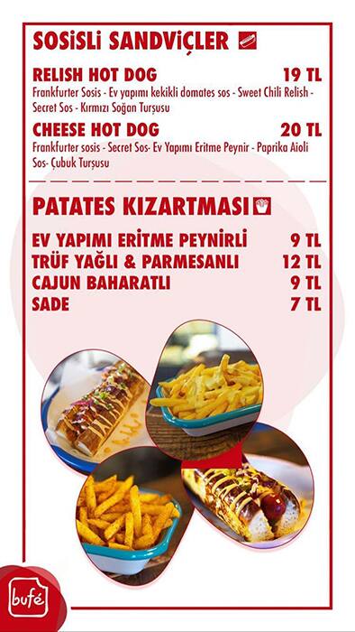 Menu at Beşiktaş Büfe, Istanbul