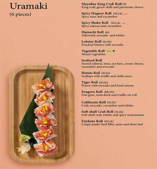 Menu at MayaBay Dubai restaurant, Dubai