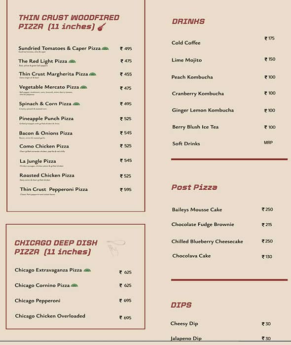 Menu of Mr Singh Pizzeria, Vijay Nagar, New Delhi