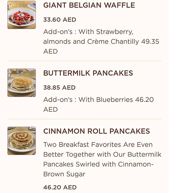 Menu at The Cheesecake Factory restaurant, Abu Dhabi, Yas Mall