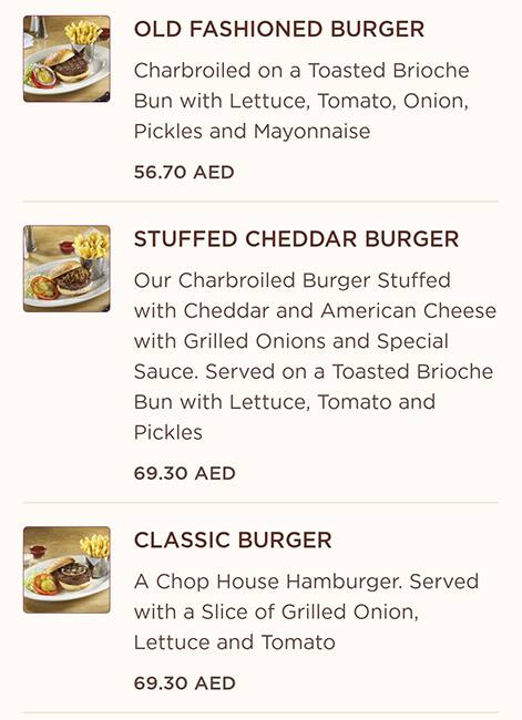 Menu at The Cheesecake Factory restaurant, Abu Dhabi, Yas Mall