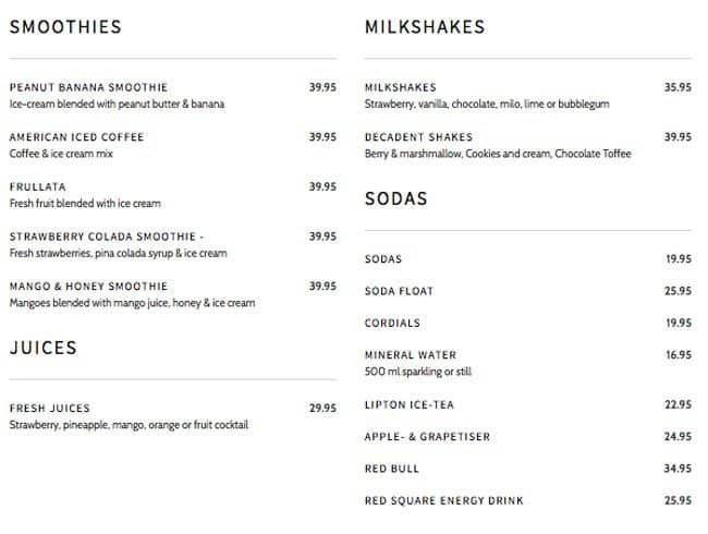 Menu at Purple Cow Restaurant, Olifantsfontein