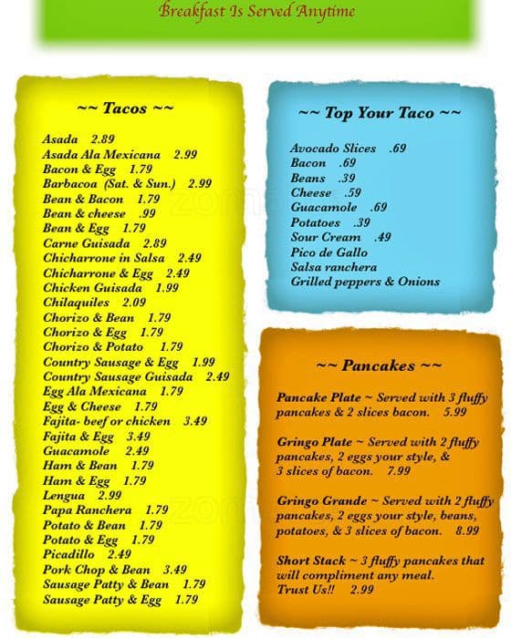 Apetitos Mexican Restaurant Menu - Urbanspoon/Zomato