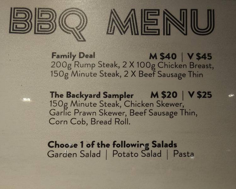 Menu at TC's Bar, Penrith, 123 Mulgoa Rd