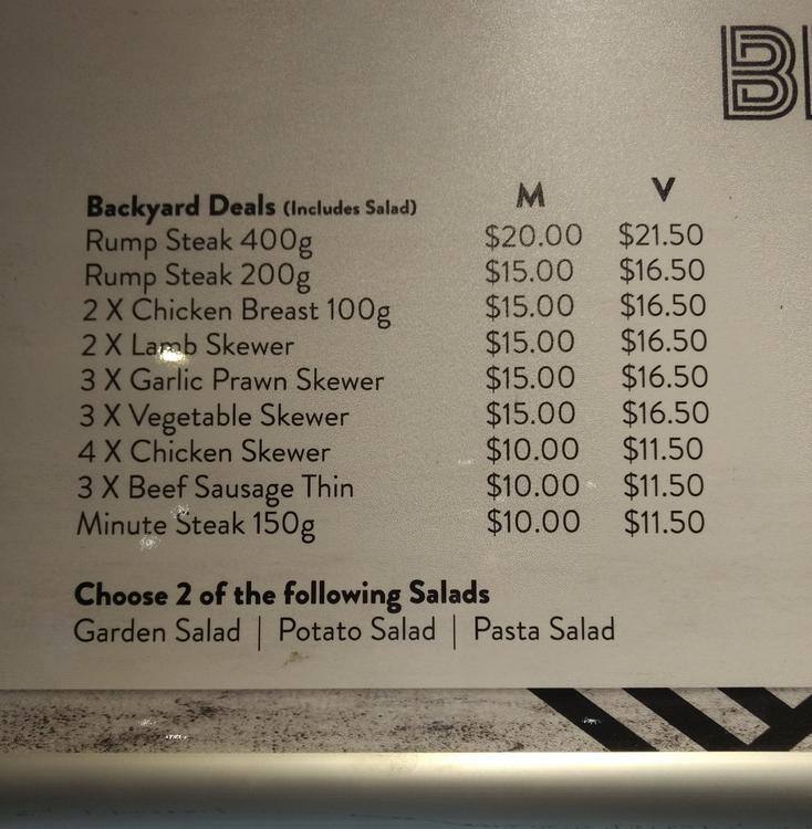Menu at TC's Bar, Penrith, 123 Mulgoa Rd