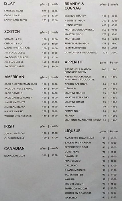 Menu at Hurricane's Grill Indonesia restaurant, Jakarta, Jl. Gunawarman ...