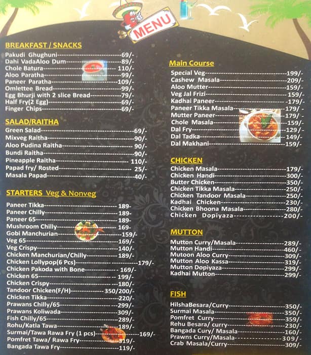 Menu of The Chilika Restaurant, Kalyani Nagar, Pune