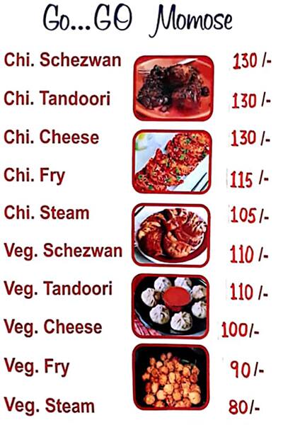 Menu at GoGo Momos, Vasai