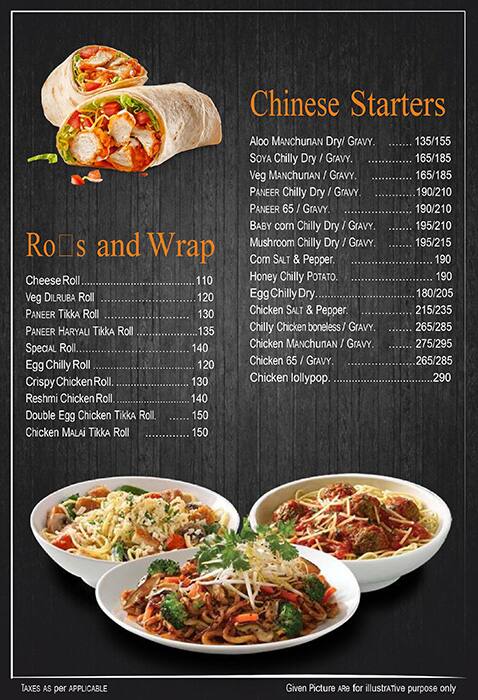 Menu at Fire Sticks, Ranchi