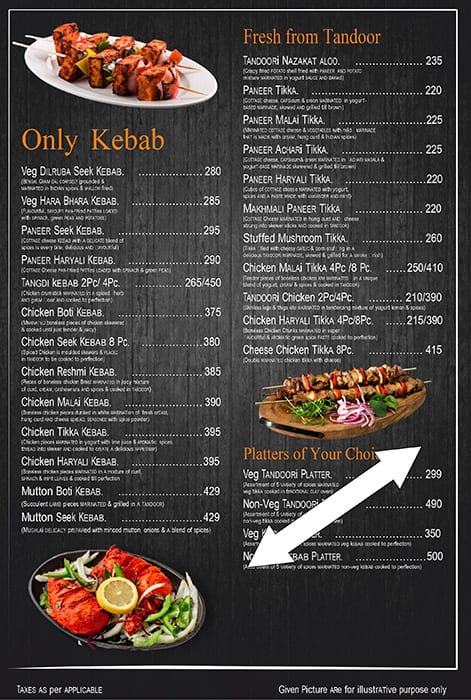 Menu at Fire Sticks, Ranchi