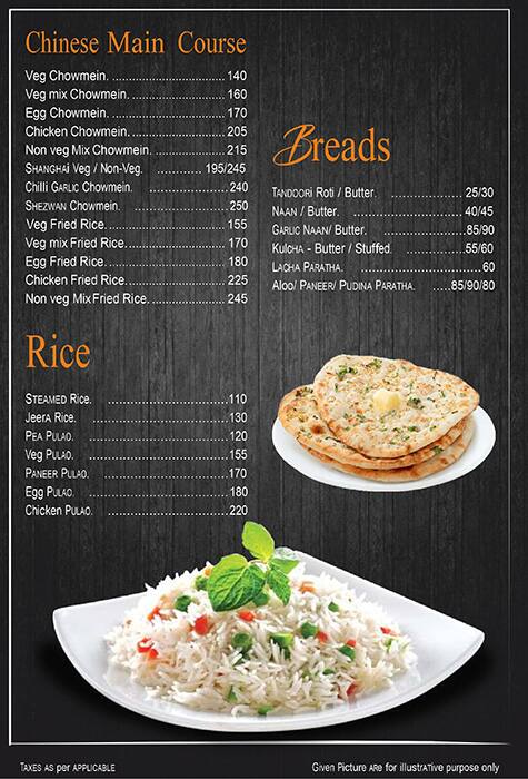 Menu at Fire Sticks, Ranchi