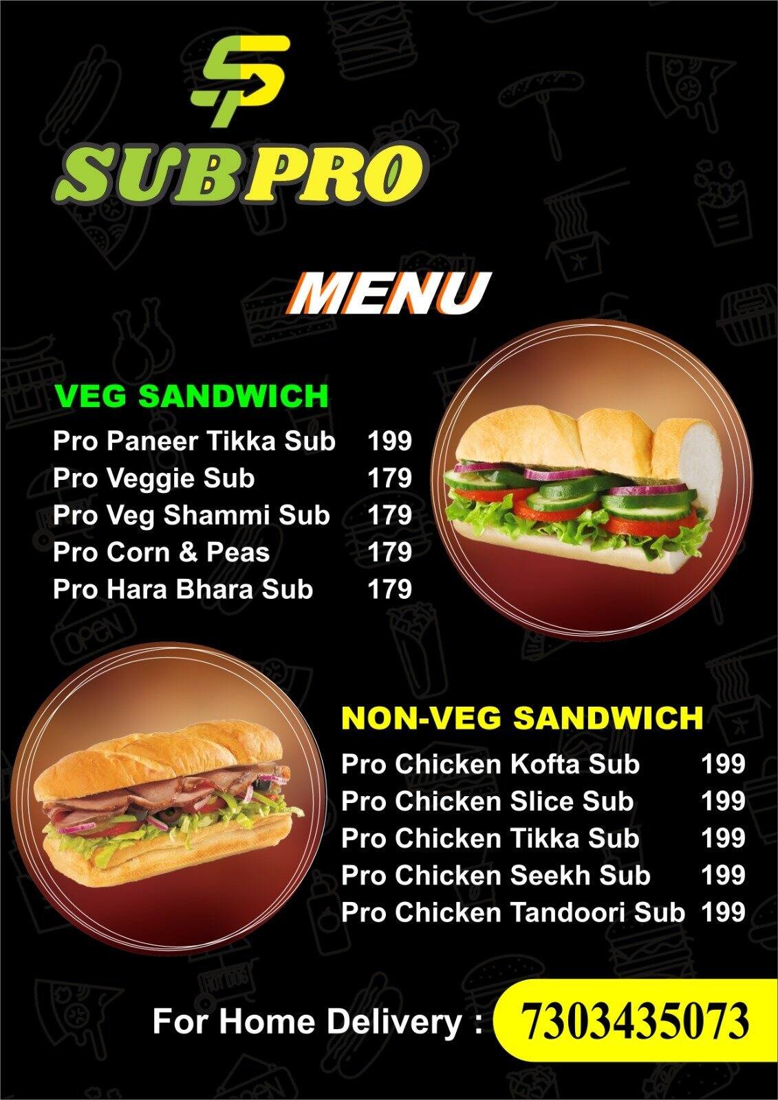 Menu of Subbro, Madhu Vihar, New Delhi