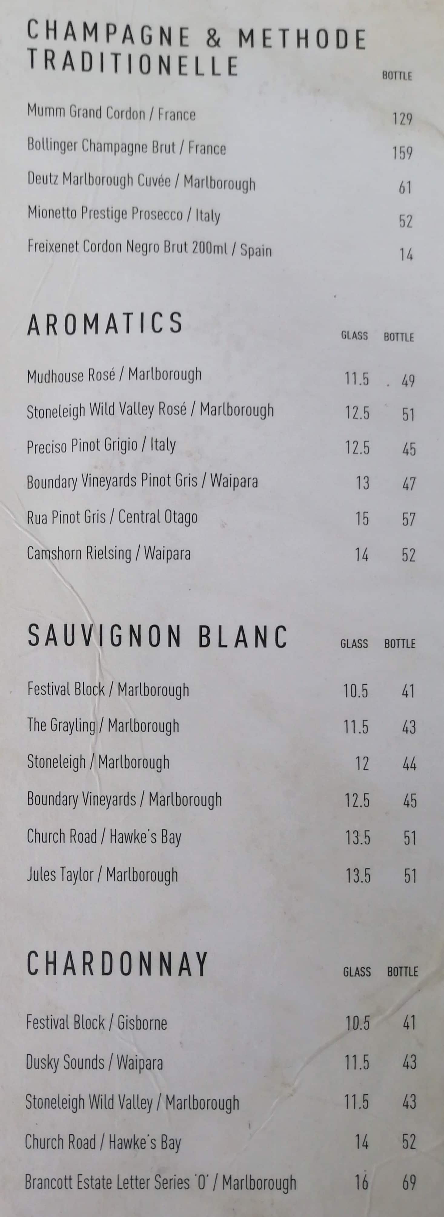 Menu at Archie's Restaurant & Pizzeria, Auckland