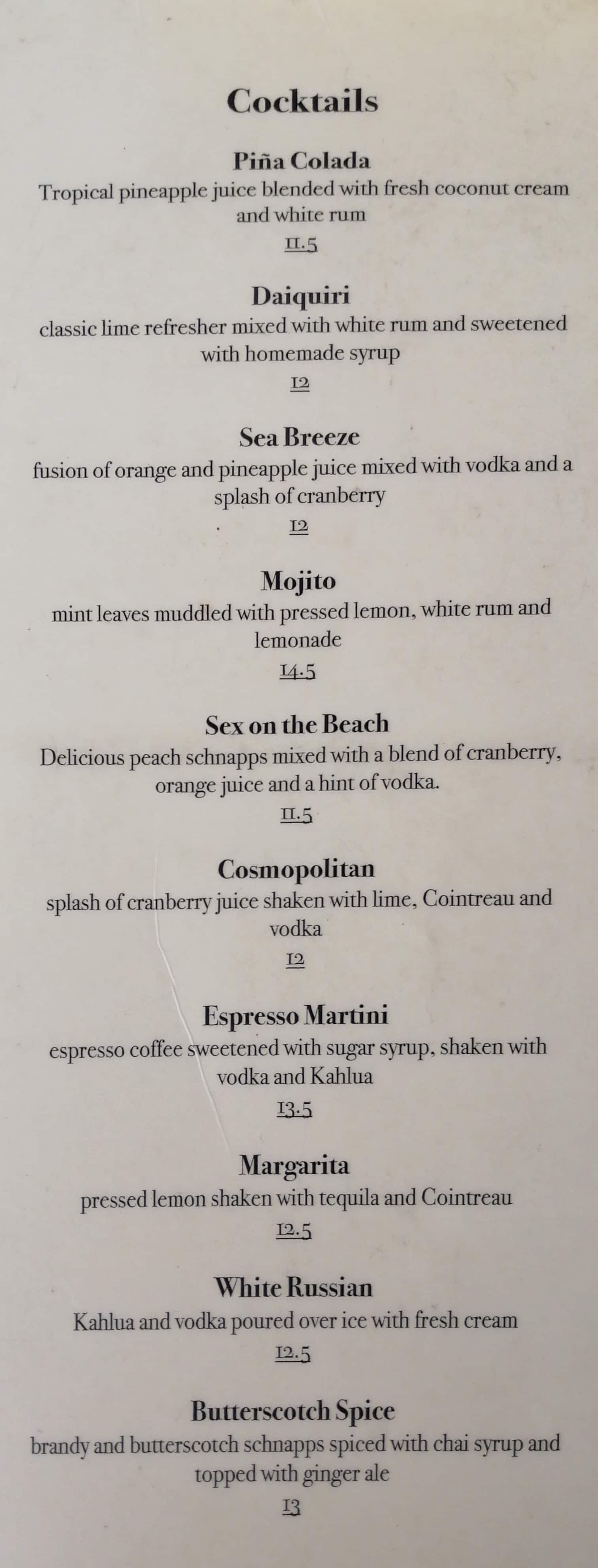 Menu at Archie's Restaurant & Pizzeria, Auckland