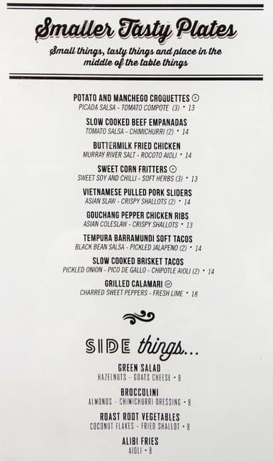 Alibi Kitchen & Bar- Mantra on Little Bourke Menu - Urbanspoon/Zomato