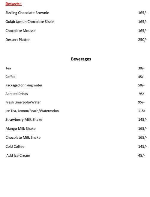 Menu at Sizzle Desi, Thane, 1, Trishul Apt, Besides Celebration Hall ...