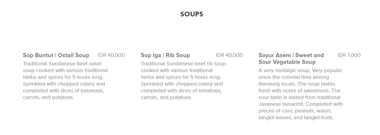 Menu at Warung Nasi Ampera, Bandung, Jl. Pasteur No. 119